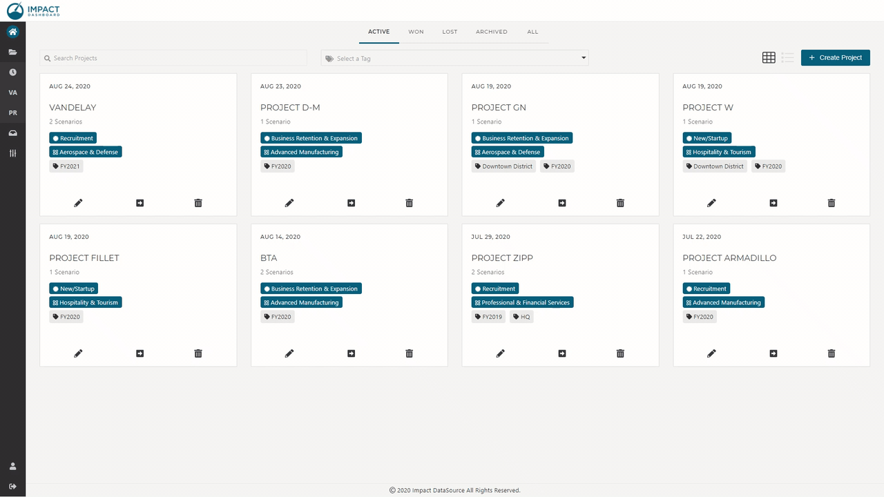 Project List - Impact DataSource